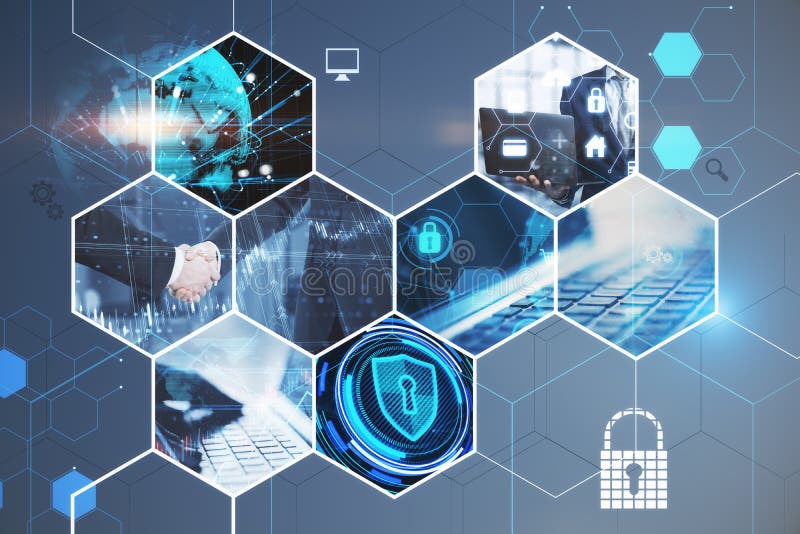 Creative Business Hexagons with Different Digital Work Concepts on ...