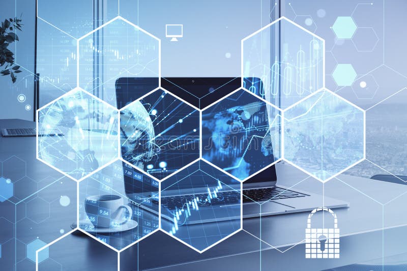 Creative Business Hexagons with Different Digital Work Concepts on ...