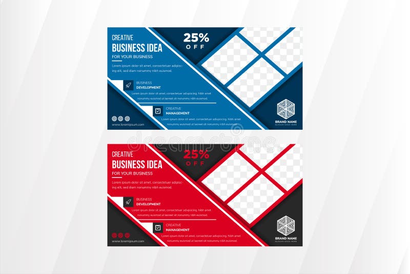 Creative Business Idea Banner Template Design. Diagonal Rectangle Space ...