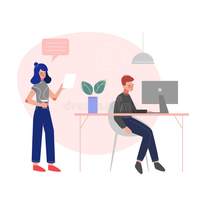 Creative Business People Characters Working in Coworking Space, Modern ...