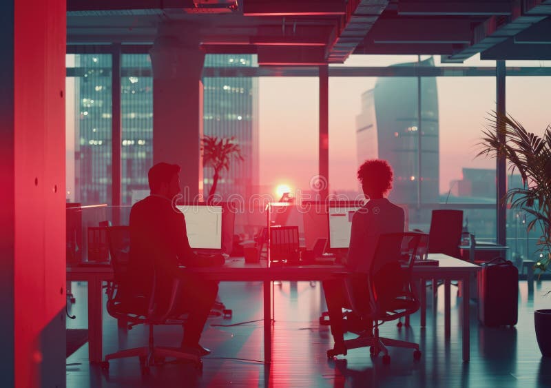 Creative Business People in Modern Office Golden Time Bokeh Stock ...