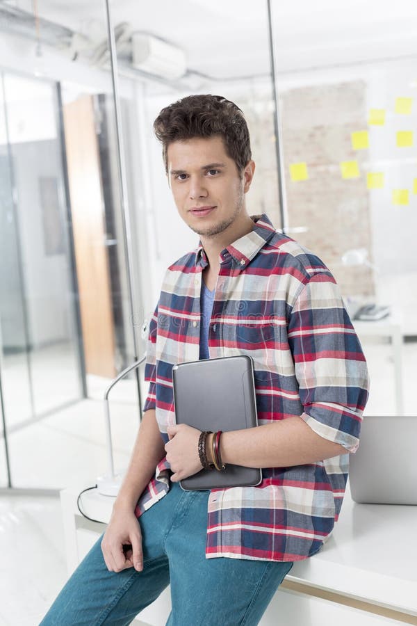 Portrait of Confident Professional with Digital Tablet in Office Stock ...
