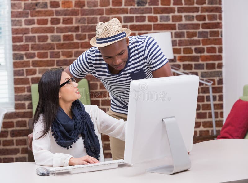 Creative Business People Using Computer Stock Image - Image of adult ...