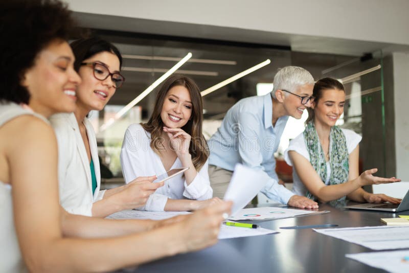 Creative Business People Working on Business Project Stock Image ...