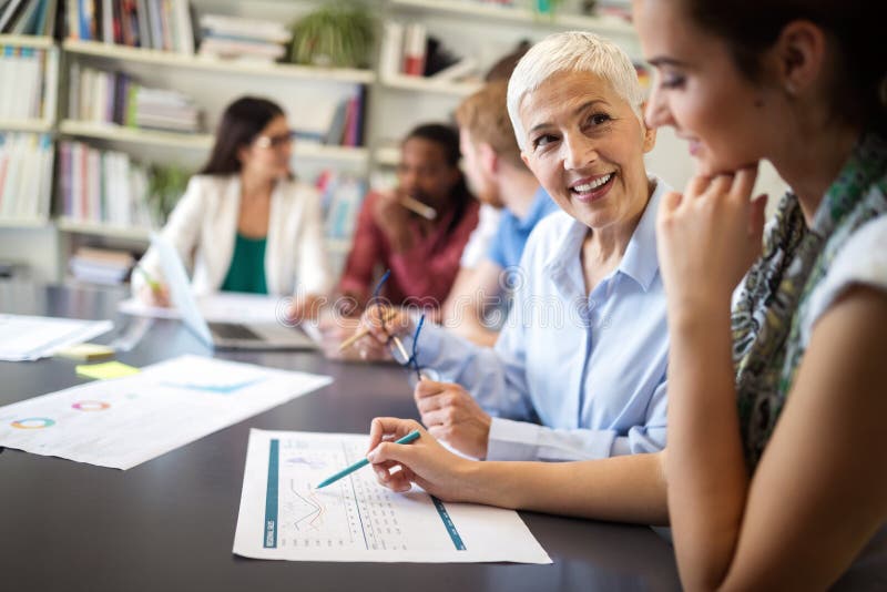 Creative Business People Working on Business Project in Office Stock ...
