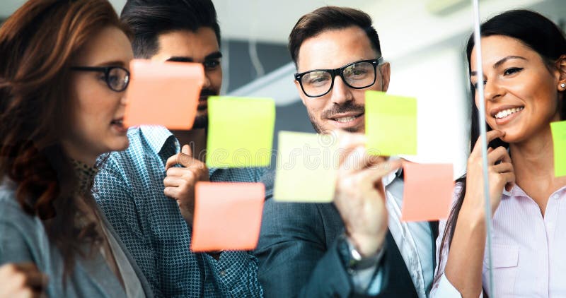 Creative Business People Working on Business Project in Office Stock ...