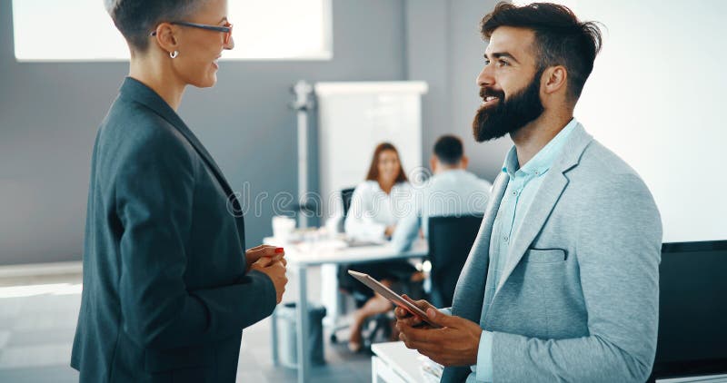 Creative Business People Working on Business Project in Office Stock ...