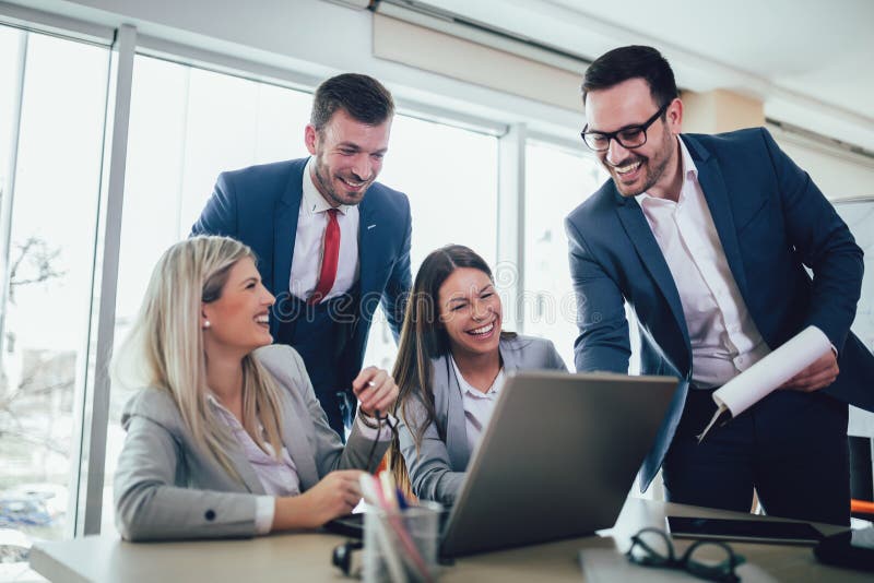 Creative Business People Working on Business Project in Office Stock ...