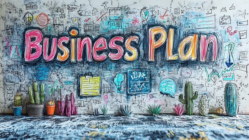 Creative Business Plan Concept with Colorful Hand-drawn Illustrations ...