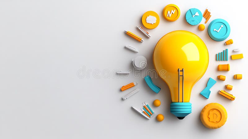 Creative Business Presentation Concept with Light Bulb, Ideal for ...