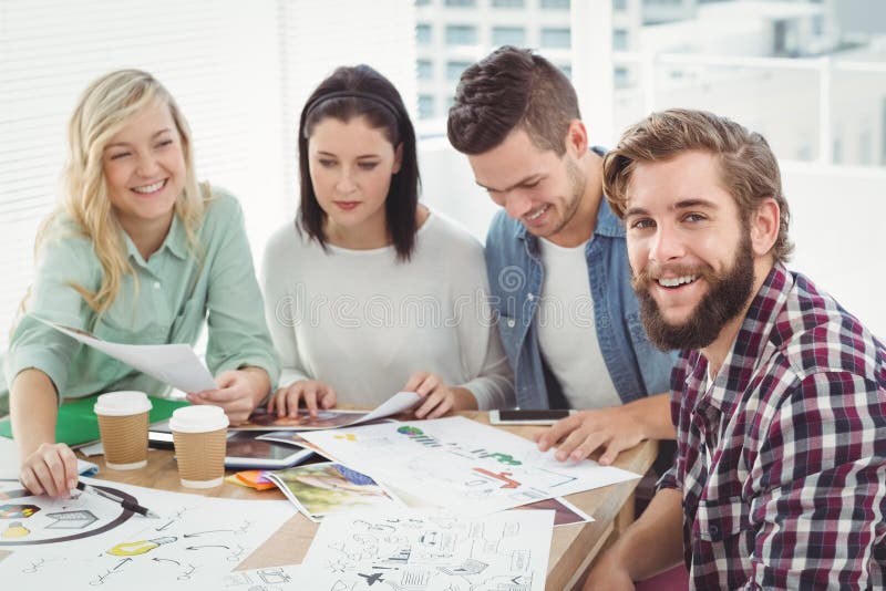 Young Professionals Work in Modern Office.Business Crew Working with ...