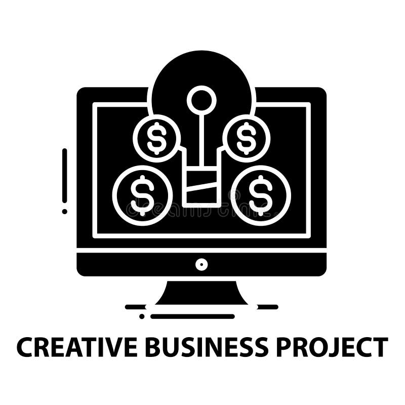 Creative Business Project Icon, Black Vector Sign with Editable Strokes ...