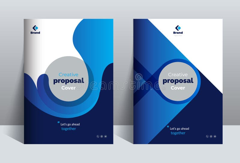 Blue Business Proposal Cover Design Concepts Stock Illustration ...