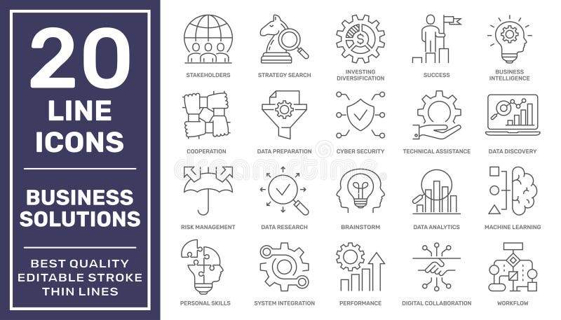 Creative Business Solutions Related Icon Set. Innovation Team ...