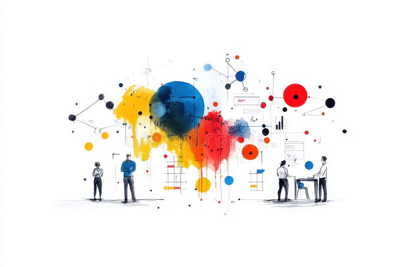 Creative Business Strategy Illustration with Ink Techniques Stock ...
