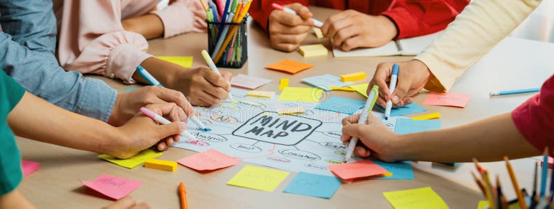 Creative Business Team Brainstorming about Marketing Plan. Closeup ...