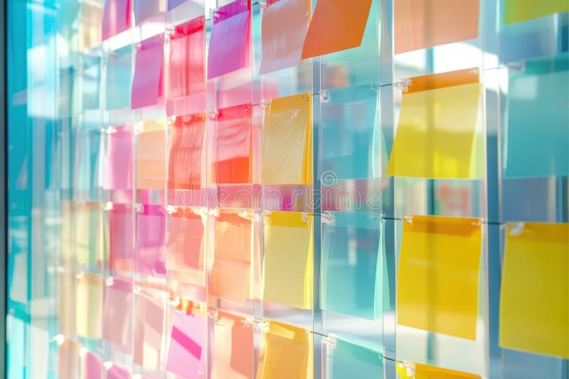 Creative Business Team Collaboration with Colorful Sticky Notes on ...