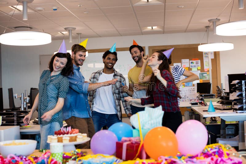 Creative Business Team Dancing Together Stock Image - Image of ...