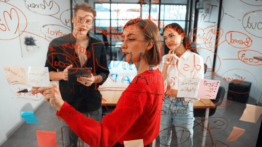 Creative Business Team Discussing about Solving Marketing Problem ...