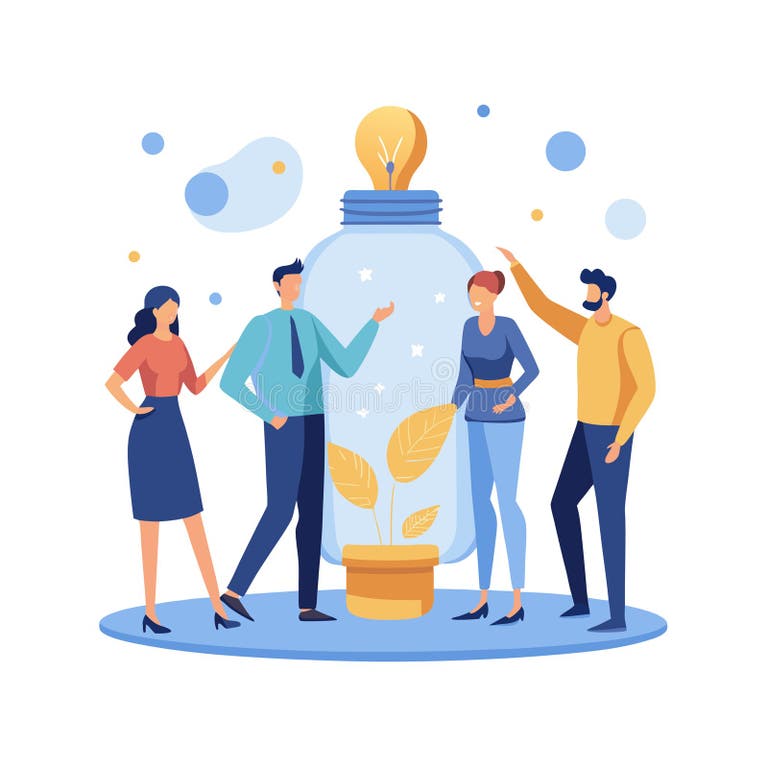 Creative Business Team Generating Innovative Ideas, Symbolizing Growth ...