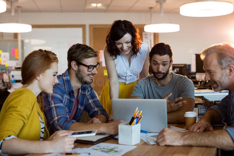 Creative Business Team Having a Meeting Stock Image - Image of coffee ...