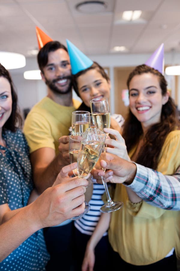 Creative Business Team Having a Toast on Colleges Birthday Stock Photo ...