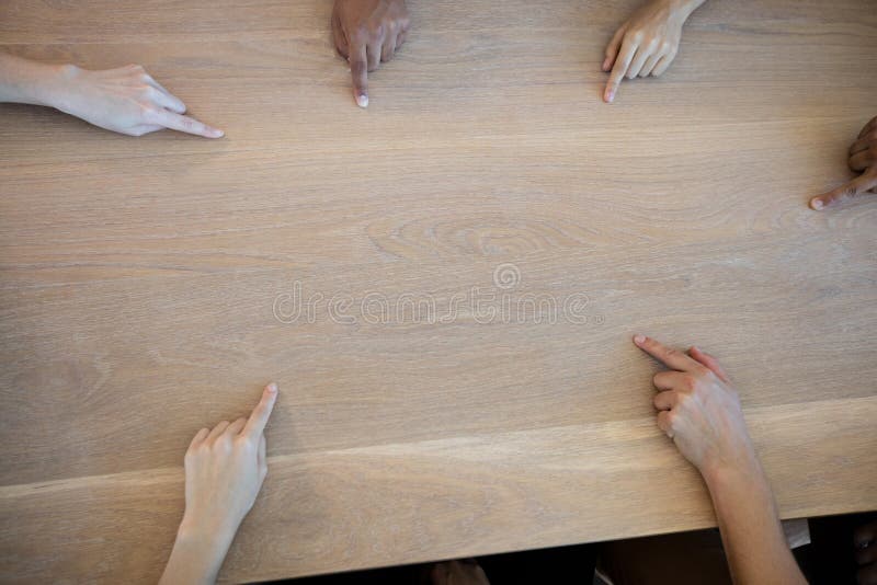 Creative Business Team Pointing To a Blank Copy Space on Table Stock ...