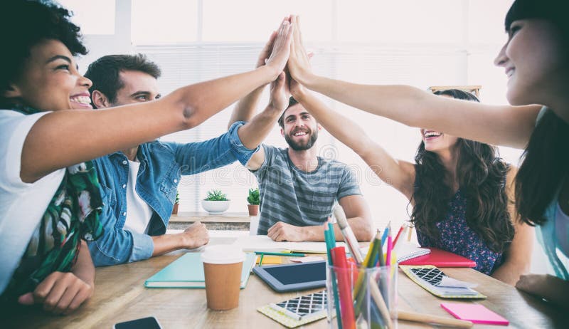 Creative Business Team Putting Hands Together Stock Image - Image of ...