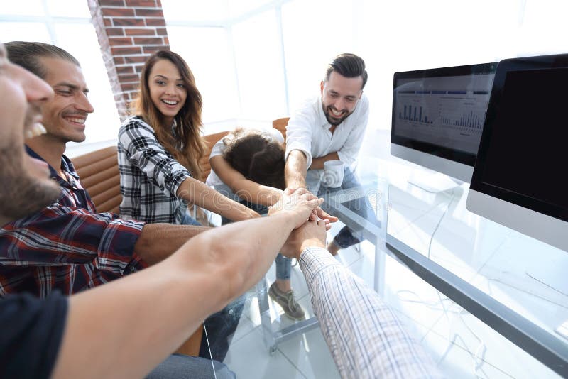 Creative Business Team Putting Hands Together at the Office Stock Image ...