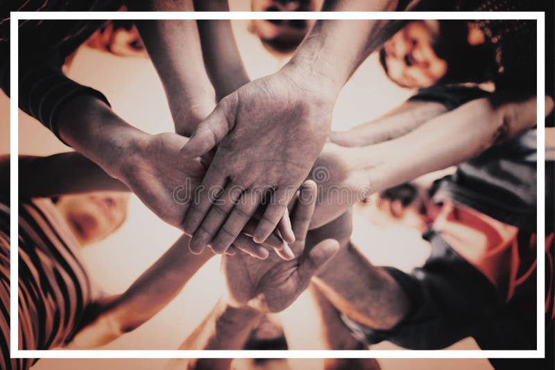 Creative Business Team Stacking Hands Together Stock Image - Image of ...