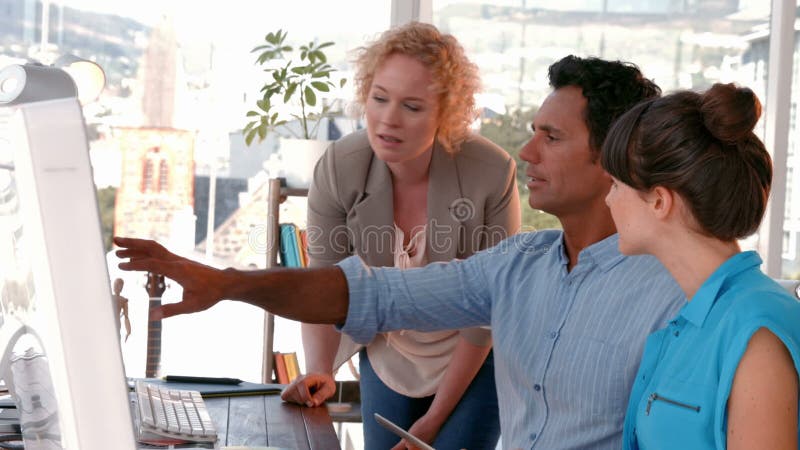 Creative Business Colleagues in Video Conference in Meeting Room in ...