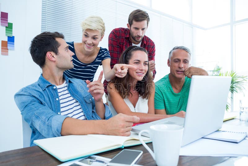Creative Business Team Using Laptop in Meeting Stock Image - Image of ...