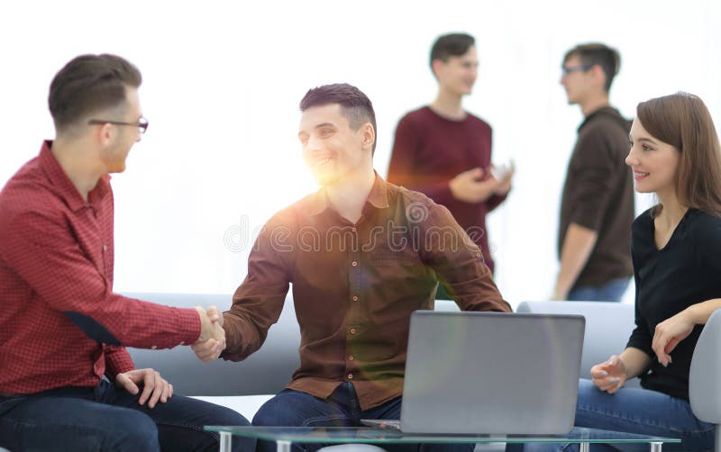 Creative Business Team Working with a Client Stock Photo - Image of ...