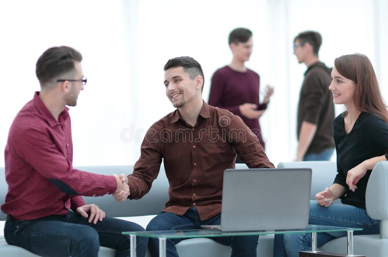 Creative Business Team Working with a Client Stock Photo - Image of ...