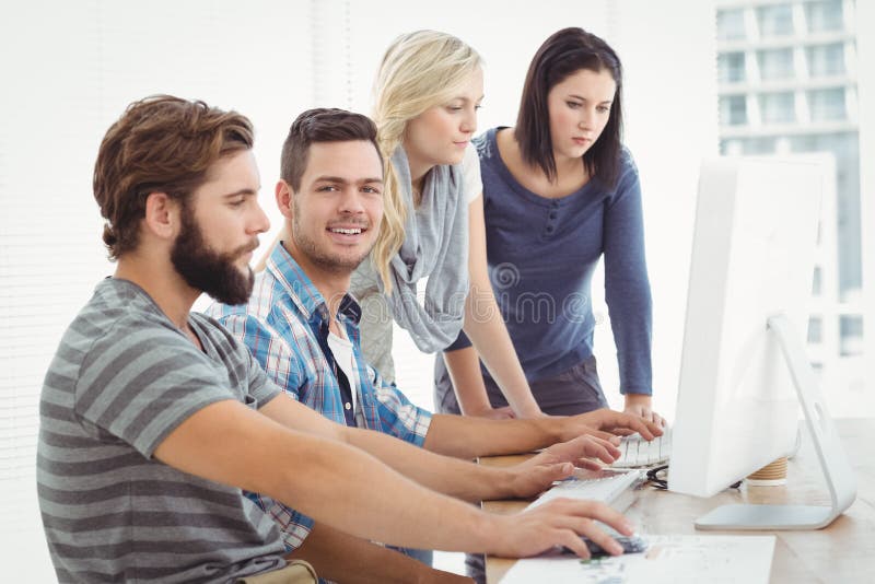 Creative Business Team Working on Computer Stock Photo - Image of ...