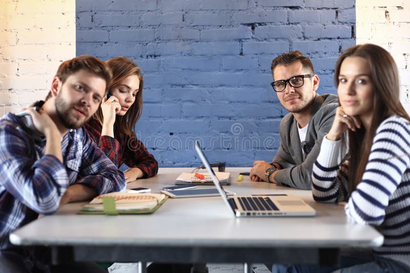 Creative Business Team Working Hard Together in Casual Office. Stock ...