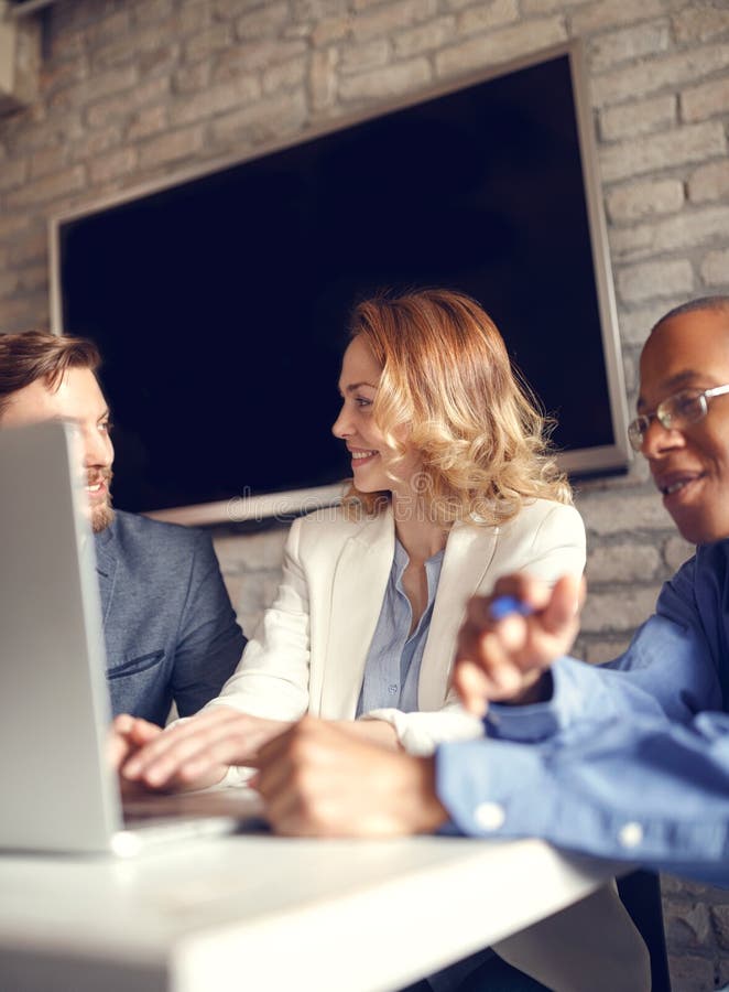 Creative Business Team Working Hard Together on Computer Stock Image ...