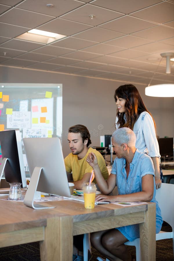 Creative Business Team Working Together on Desk Stock Photo - Image of ...