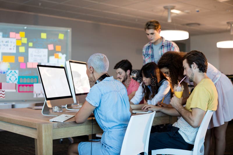 Bored Creative Business Team Attending a Meeting Stock Photo - Image of ...