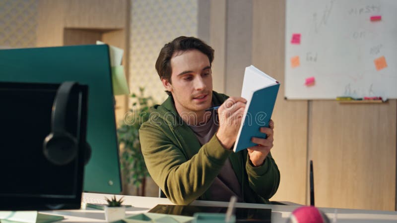 Creative Businessman Explaining Computer Videocall Office. Coach ...