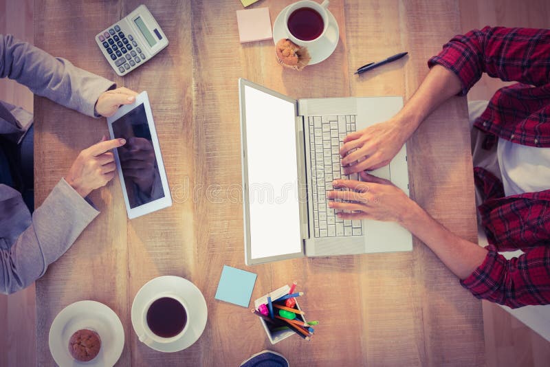 Creative Businessmen Working on Electronic Devices Stock Photo - Image ...