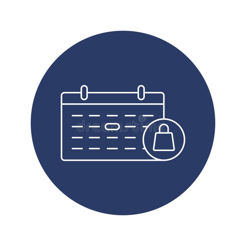 Creative Calendar Date Lock Icon Stock Vector - Illustration of vector ...