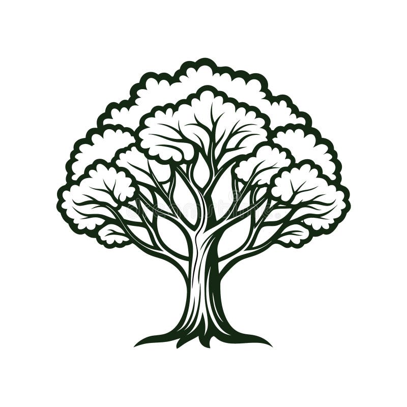 Creative Camphor Tree Bold Design Stock Illustration - Illustration of ...