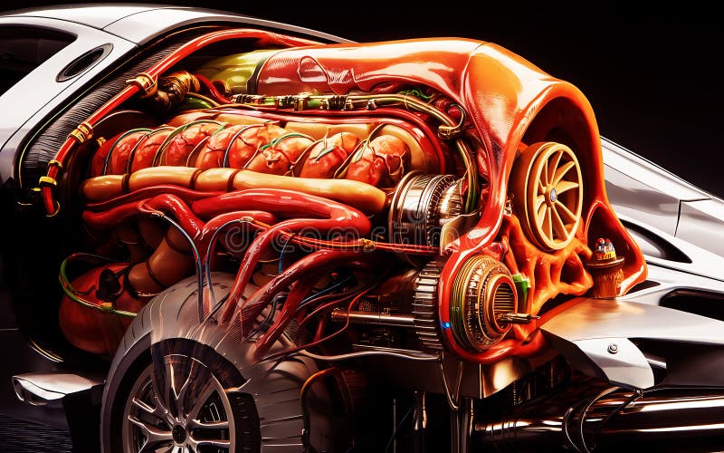 Creative Car Engine Design Like Meat Stock Image - Image of imaginative ...