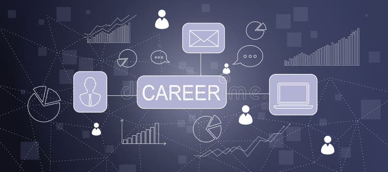 Creative Career Chart Sketch on Blue Background. Workshop, Growth and ...