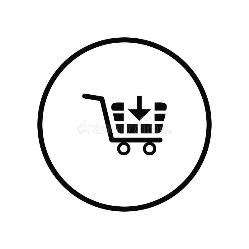 Creative Cart Icon in Circle Vector Stock Vector - Illustration of ...