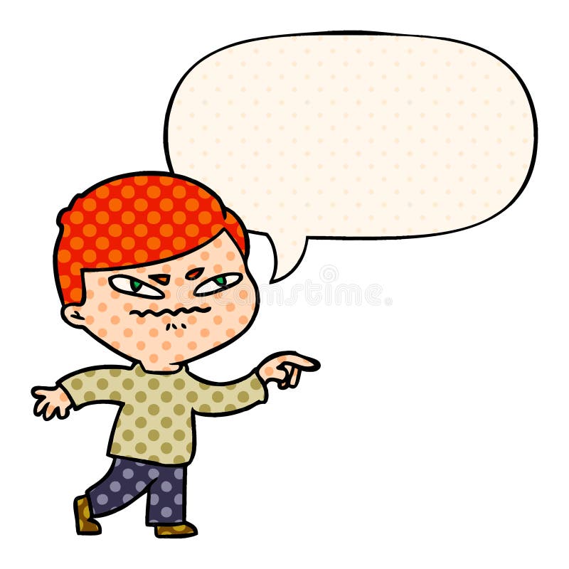 A Creative Cartoon Angry Man Pointing and Speech Bubble in Comic Book ...