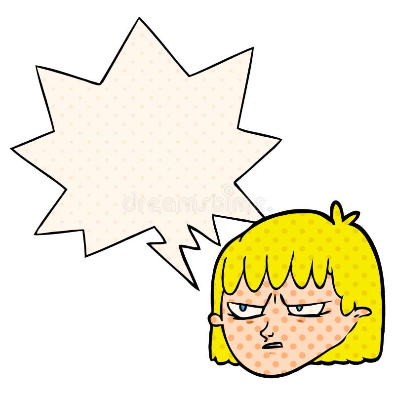 A Creative Cartoon Angry Woman and Speech Bubble in Comic Book Style ...
