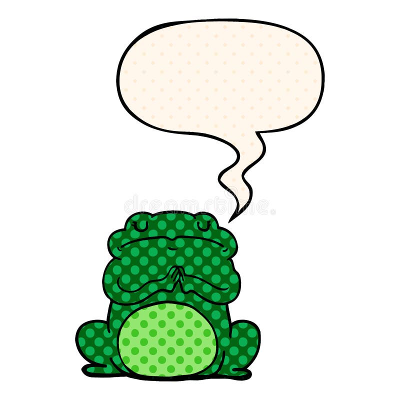 A Creative Cartoon Arrogant Frog and Speech Bubble in Comic Book Style ...