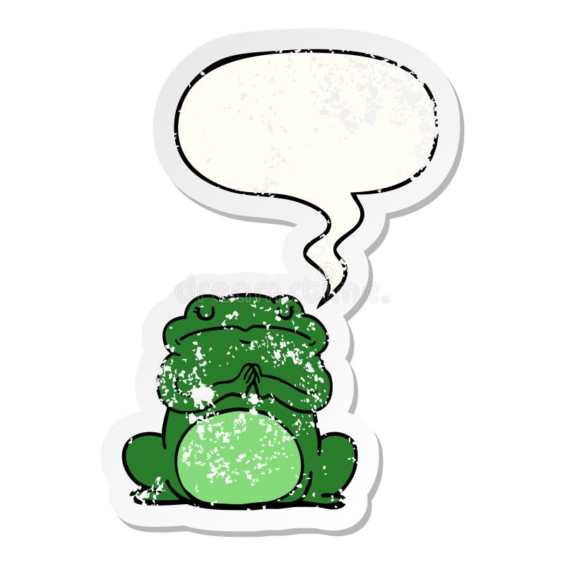 Arrogant Frog Toad Praying Animals Superior Cute Cartoon Sticker Label ...